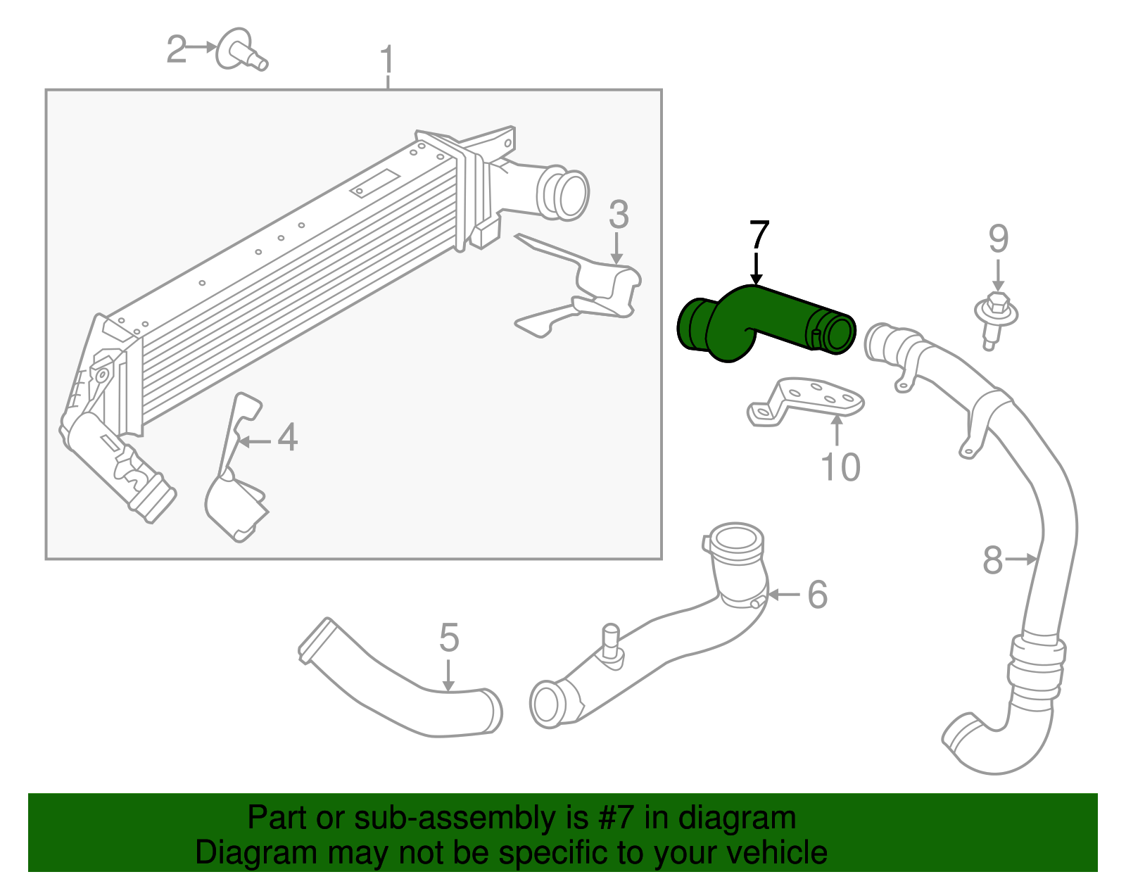 2012-2019 Ford Explorer | Outlet Hose | BB5Z-6C646-E | Walls' Ford Parts