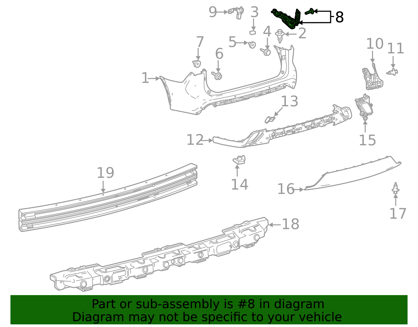 2020-2025 Toyota Highlander Side Support 52155-0E100 | Toyota Parts Center