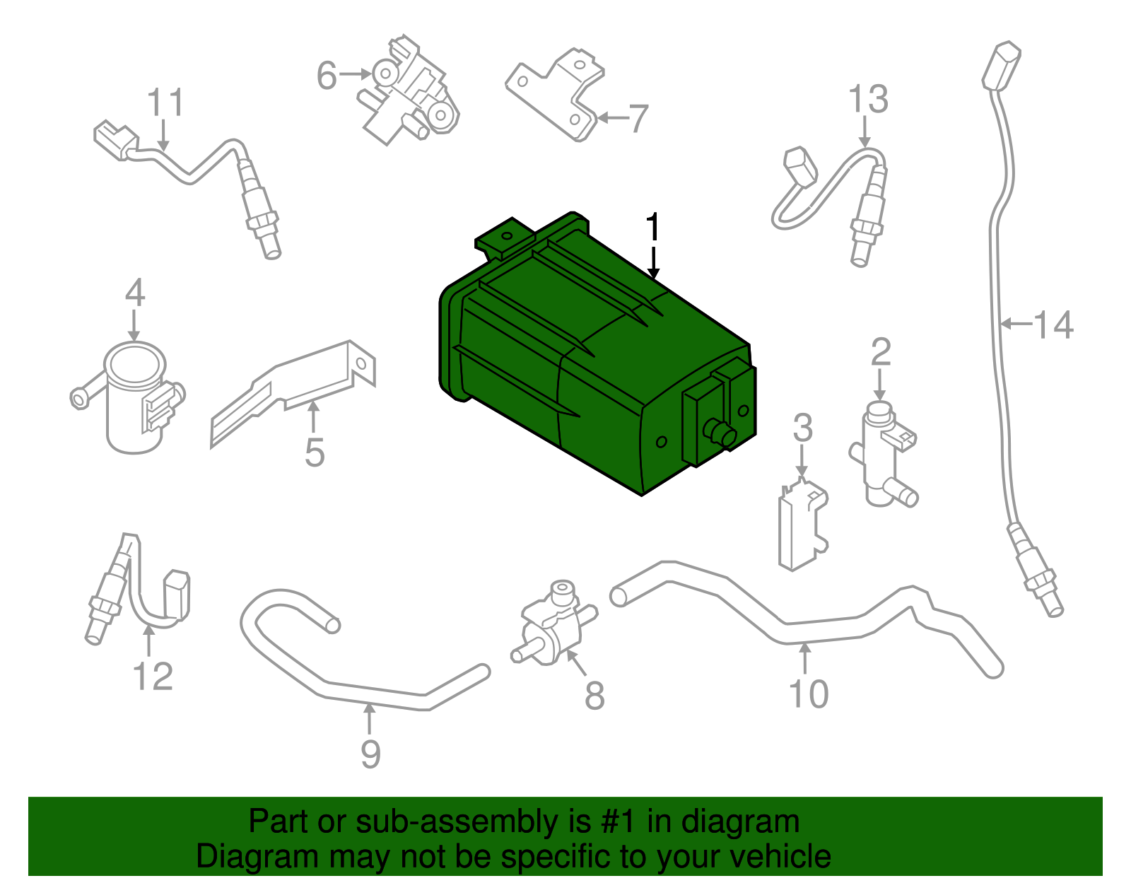 14950-7Y00C - Vapor Canister 2013-2015 Infiniti | Infiniti Wholesale Direct