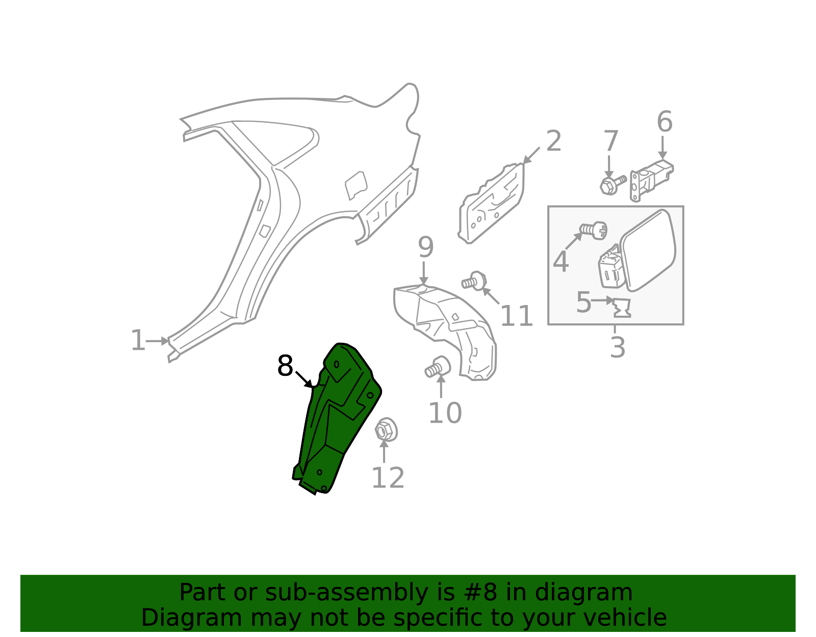 2006-2011 Hyundai Azera Wheelhouse Liner 86823-3L000 | MotorMotor