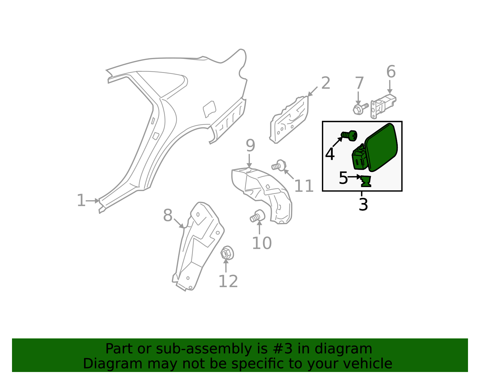 2006-2011 Hyundai Azera Fuel Door 69510-3L000 | MotorMotor