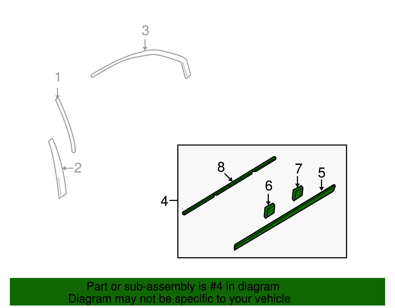 2007-2008 Hyundai Sonata Body Side Molding 87722-3K010 | OE Hyundai Parts