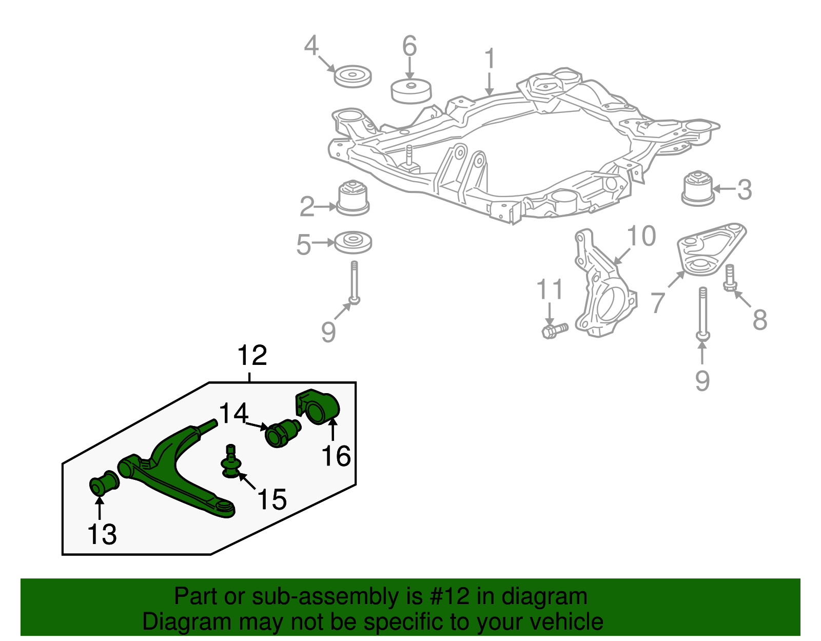 2004-2012 GM Front Driver Side Lower Control Arm 22997284 | Capital ...