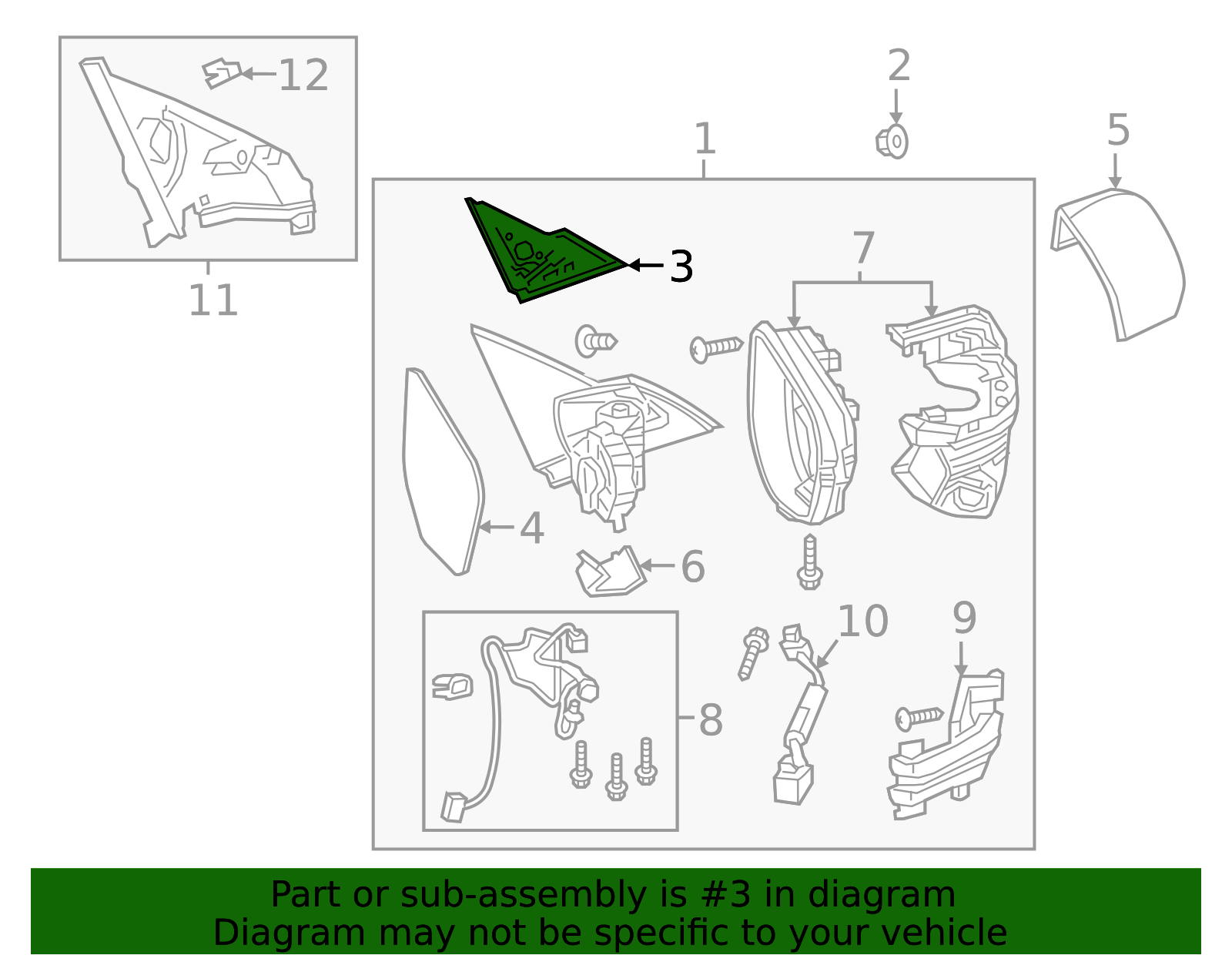 76259-TBA-A01 - Mirror Assembly Gasket 2018-2021 Honda Civic | Honda ...