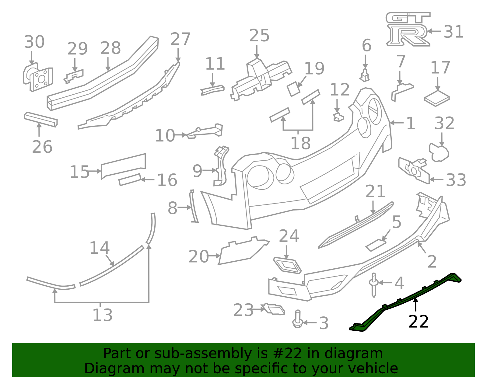 2017-2023 Nissan GT-R Center Molding 85072-6AV0A | My Nissan Part