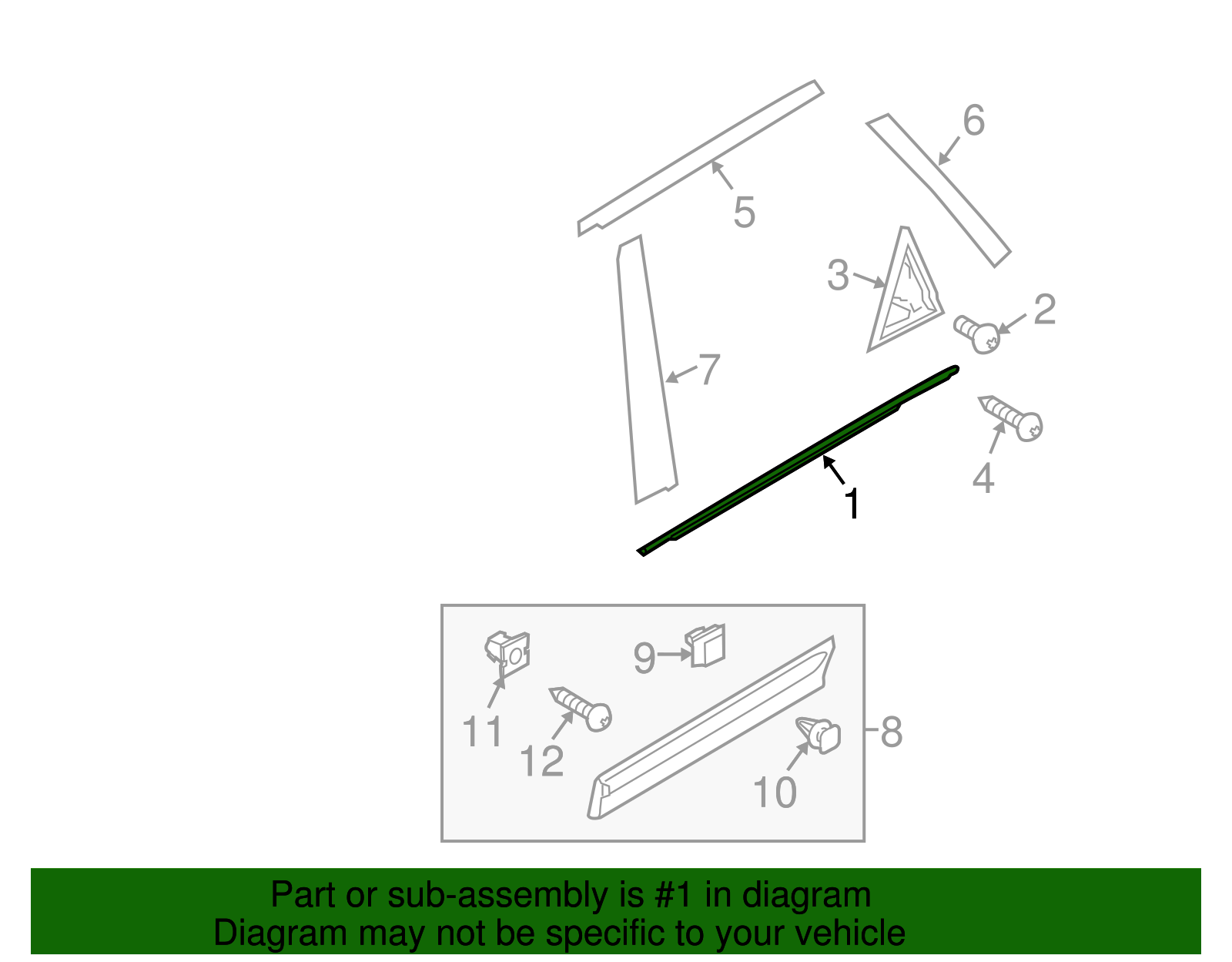 83220-2P000 - Belt Molding 2011-2015 Kia Sorento | Kia.Parts Store