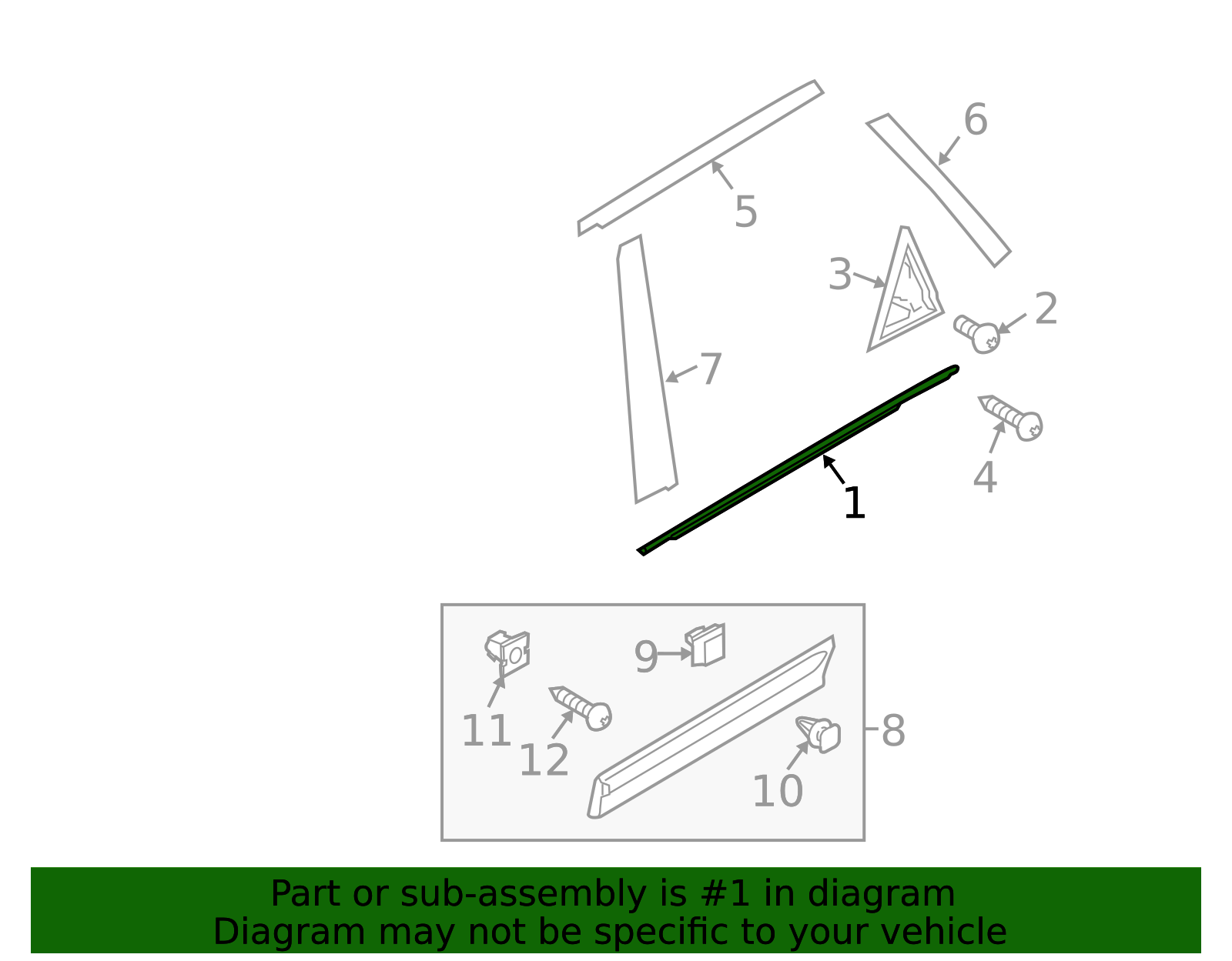 83220-2P000 - Belt Molding 2011-2015 Kia Sorento | Kia.Parts Store