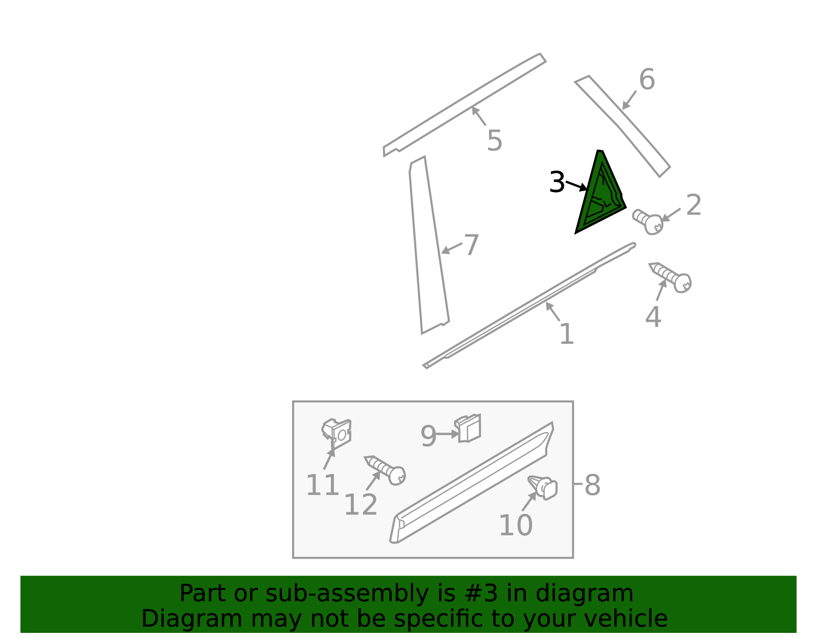 83840-2P000 - Corner Molding 2011-2015 Kia Sorento | Kia.Parts Store