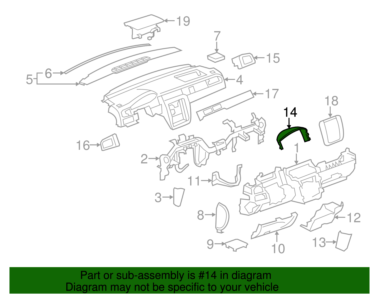 2007-2014 GM Cluster Visor 20934176 | Capital Chevy Parts