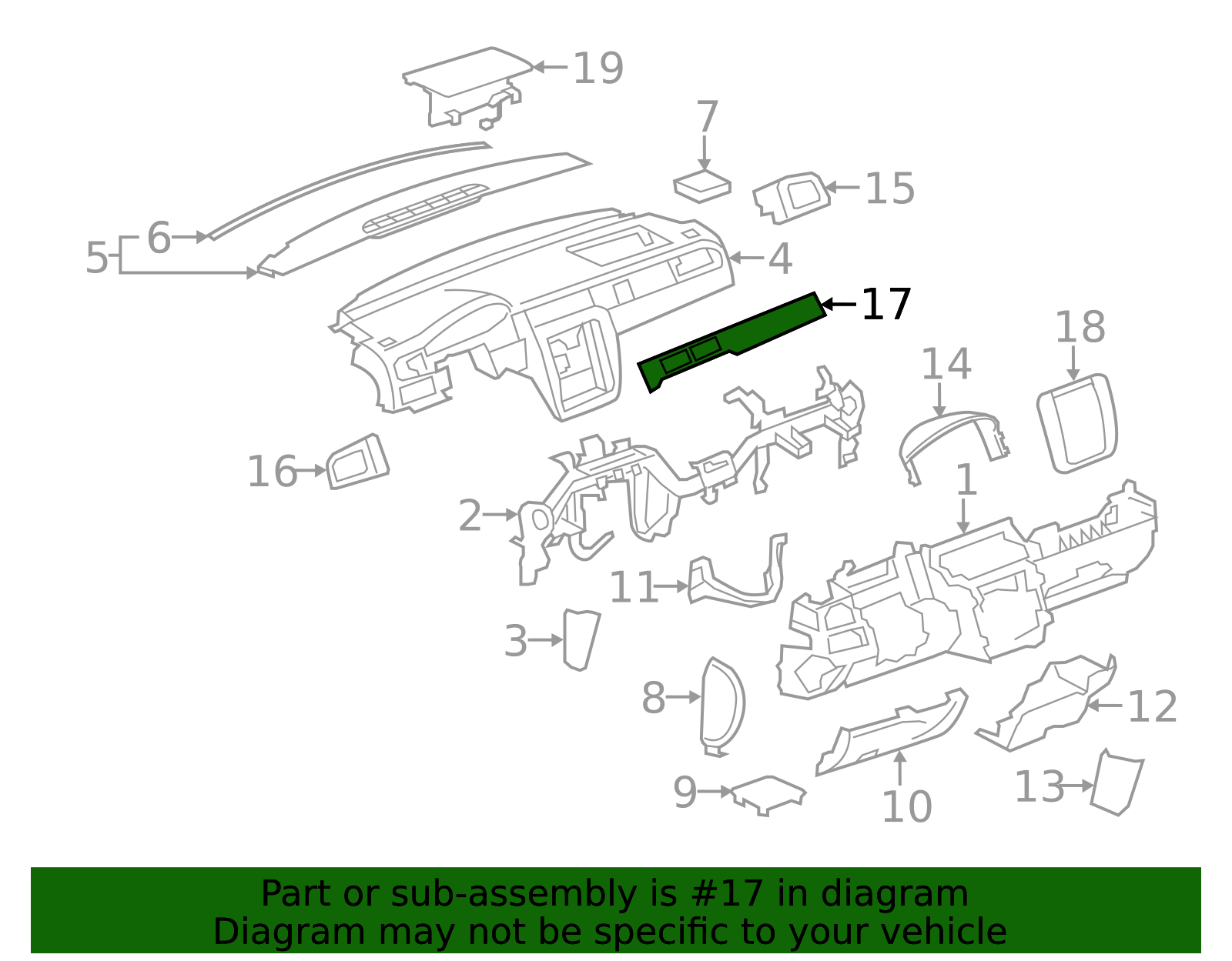 2009-2014 GM New King Maple Instrument Panel Center Trim Plate 20935589 ...