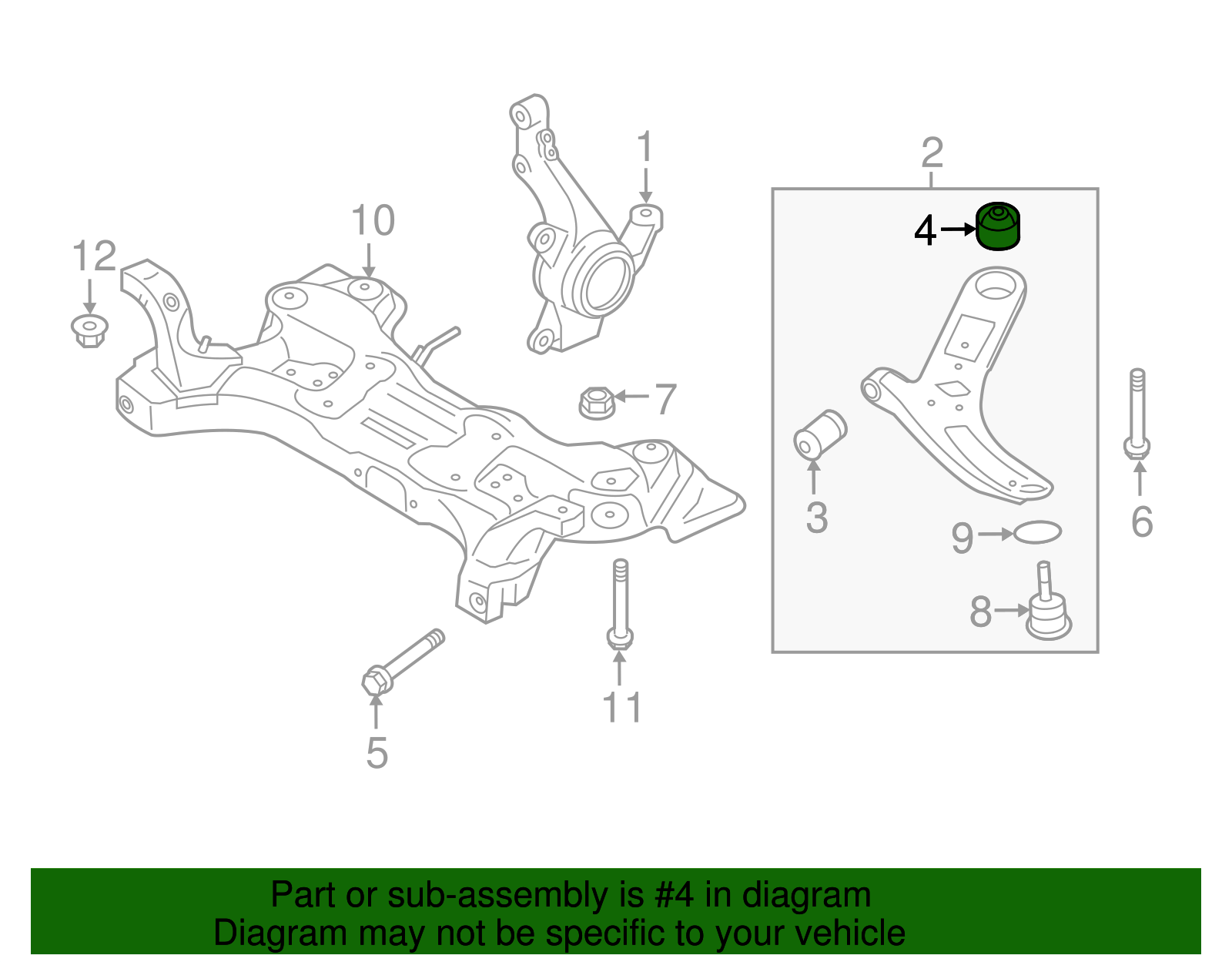 Hyundai - 54584-H5000 - Lower Control Arm Rear Bushing - 2018-2022 ...