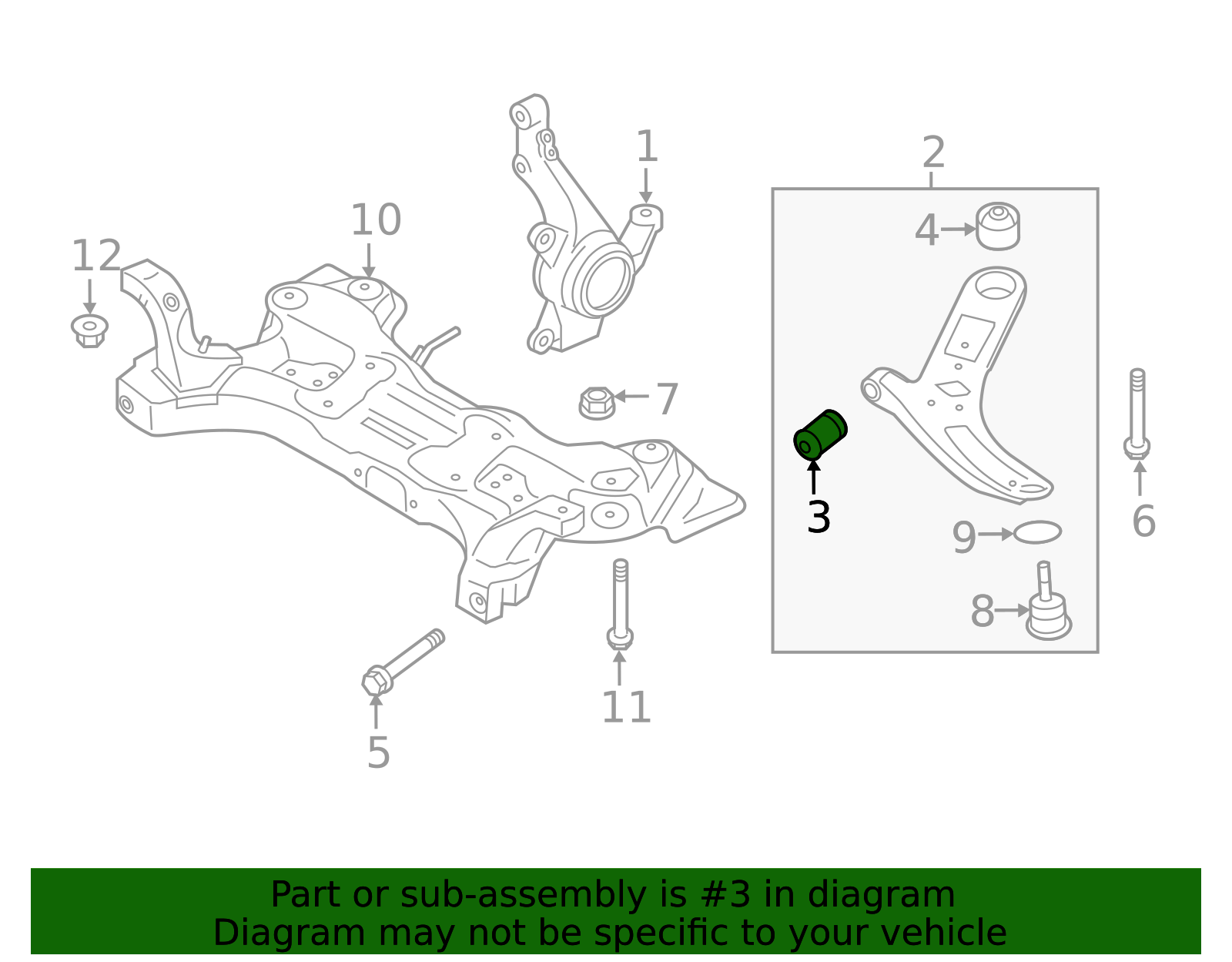 2018-2022 Hyundai Accent Lower Control Arm Front Bushing 54551-H8000 ...