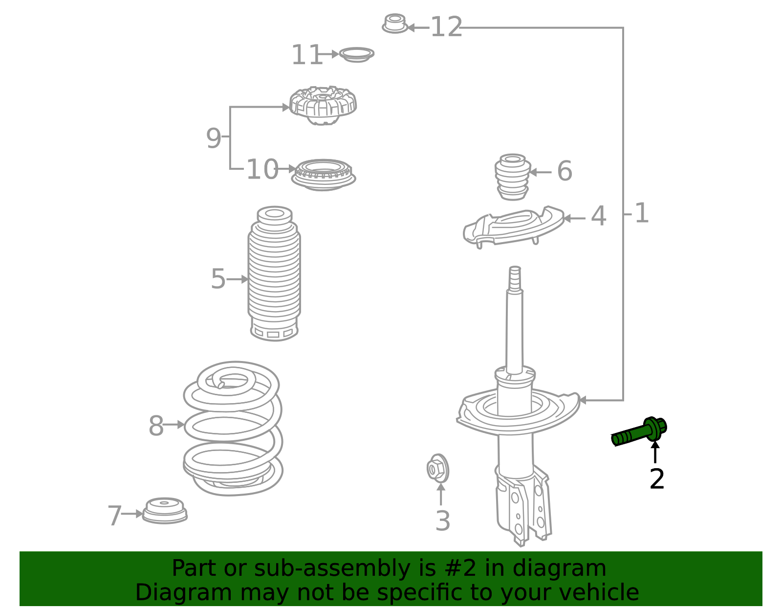 GM Parts | M16x2x72 Front Suspension Strut Bolt Part# 11570611 | GM ...