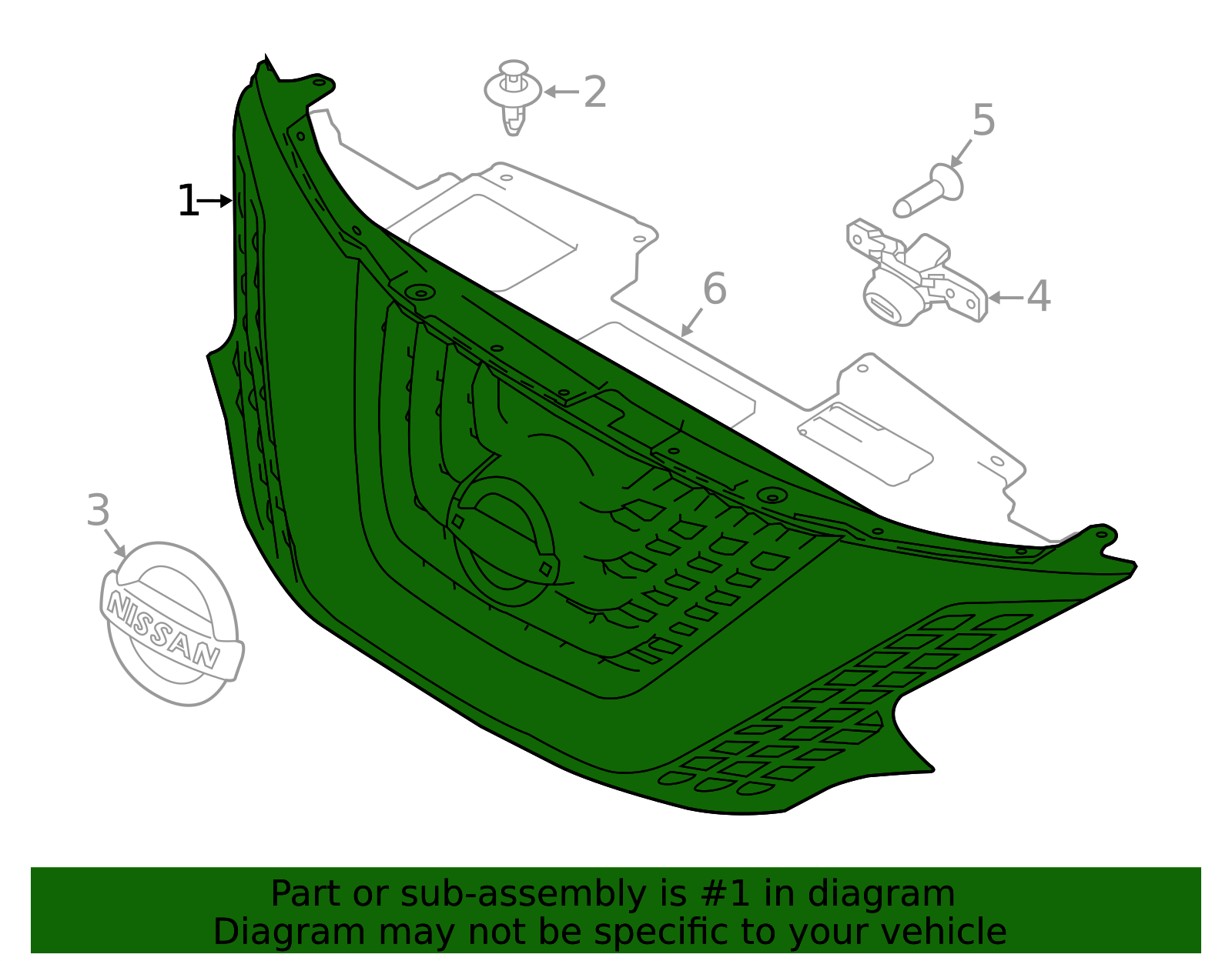 62310-9UA8A - Grille Assembly Official Nissan Parts Store