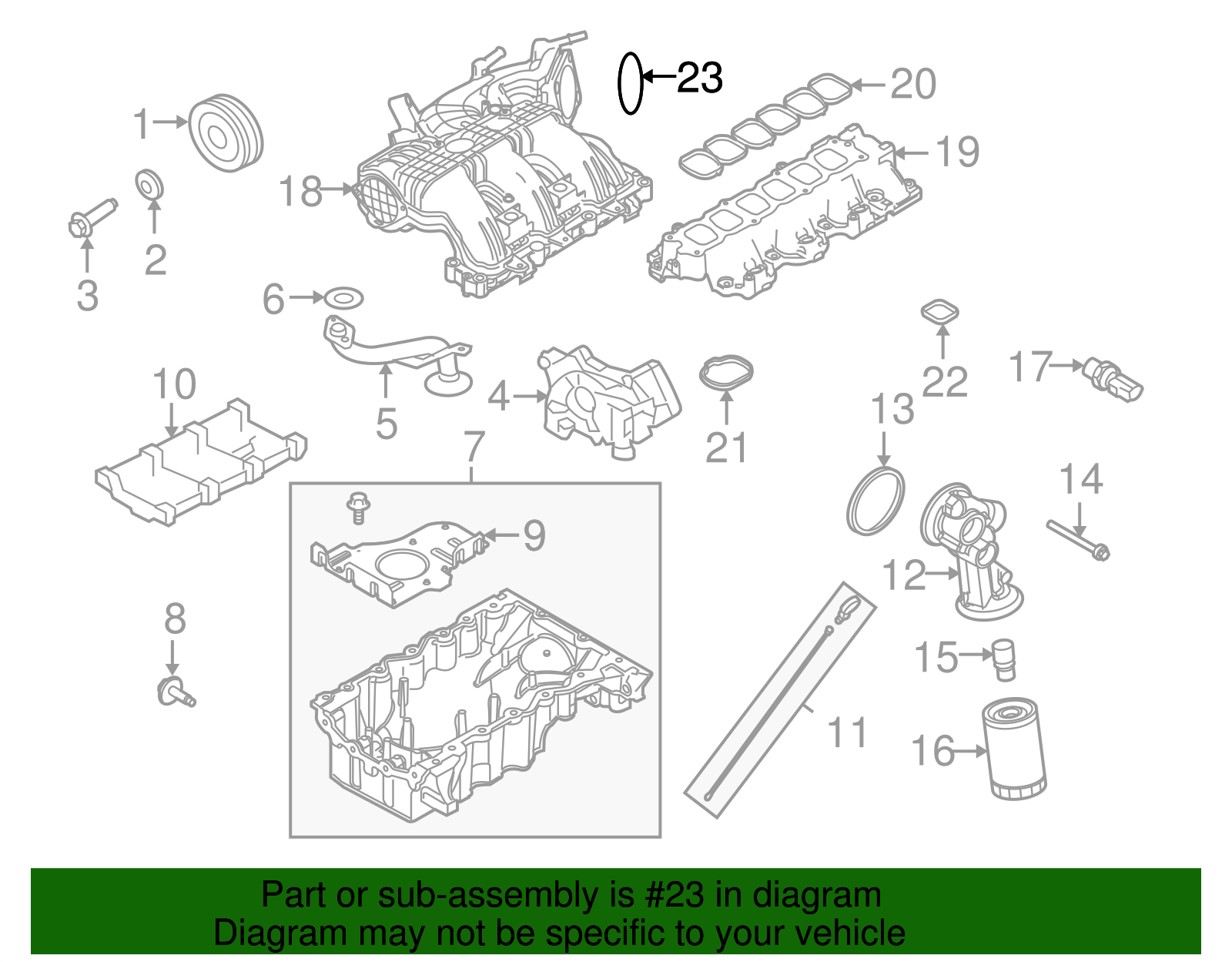 Genuine OEM Ford Part - Front Seal 7T4Z-9E936-A | Genuine OEM Ford ...