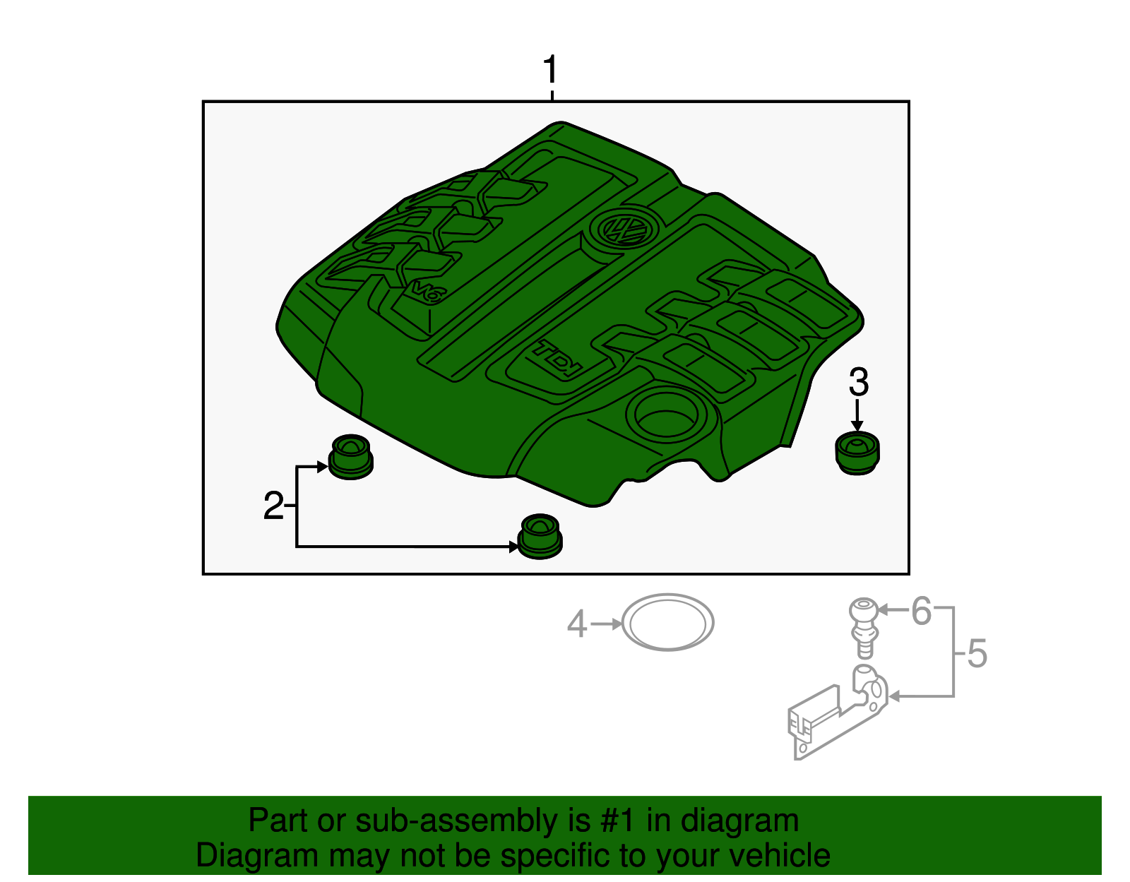 2013-2016 Volkswagen Touareg Engine Cover 059-103-925-CA | OEM Parts Online