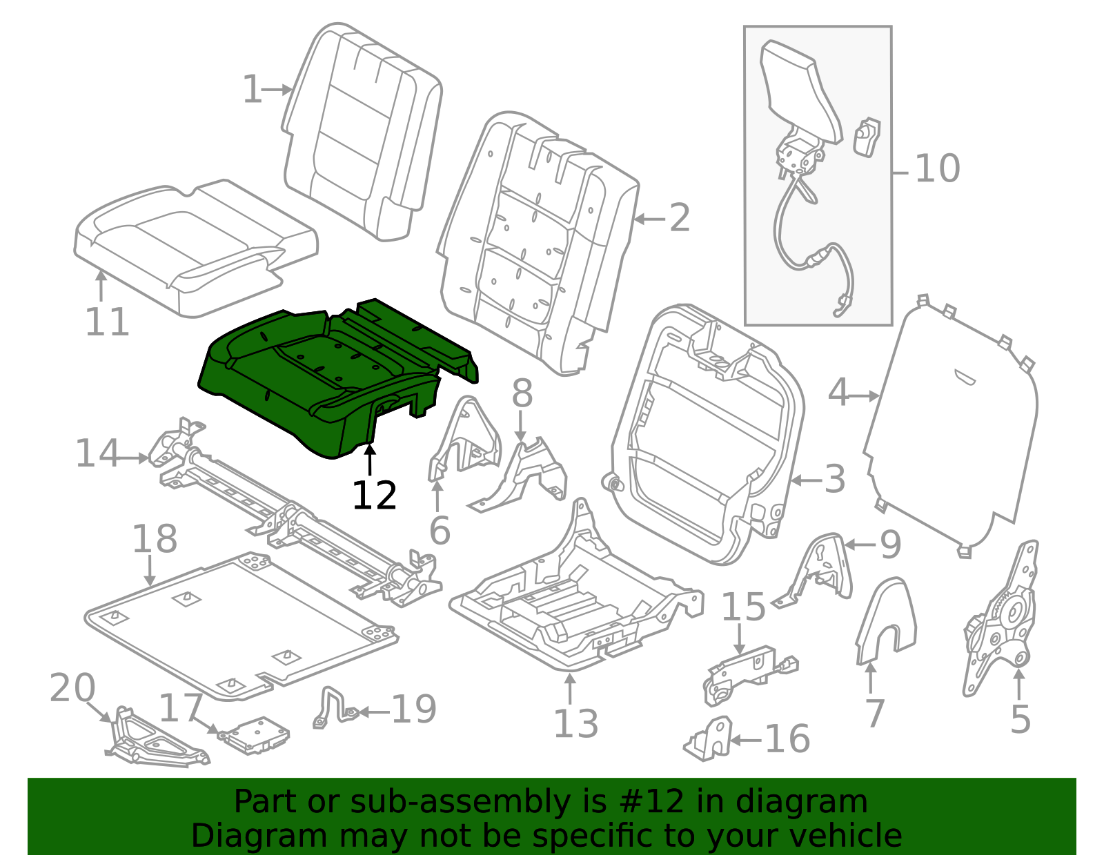 BB5Z-7863841-C - Seat Cushion Pad 2011-2019 Ford | Ford Parts Direct