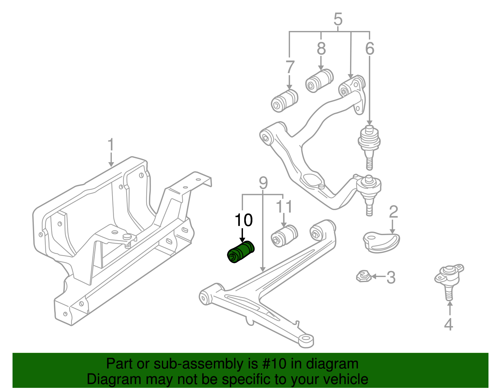 7D0-407-183 - Lower Control Arm Front Bushing 1993-2003 Volkswagen ...
