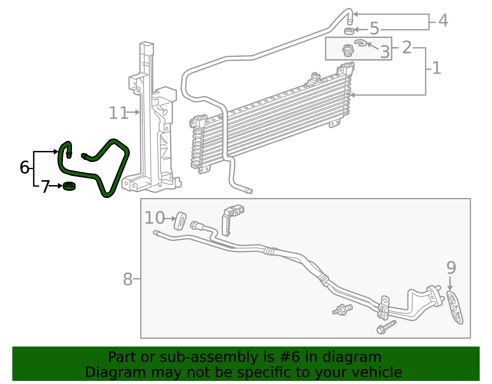 Automatic Transmission Auxiliary Fluid Cooler Inlet Line 22966159 ...