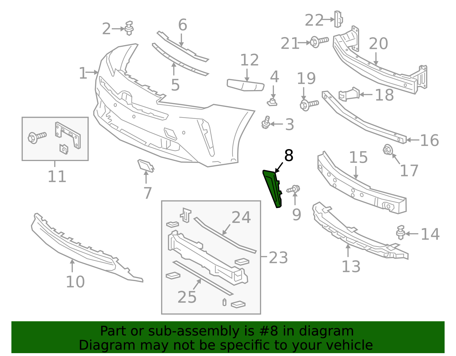 2022 Toyota Prius Molding Front Bumper - DRIVERS SIDE 52713-47080 ...