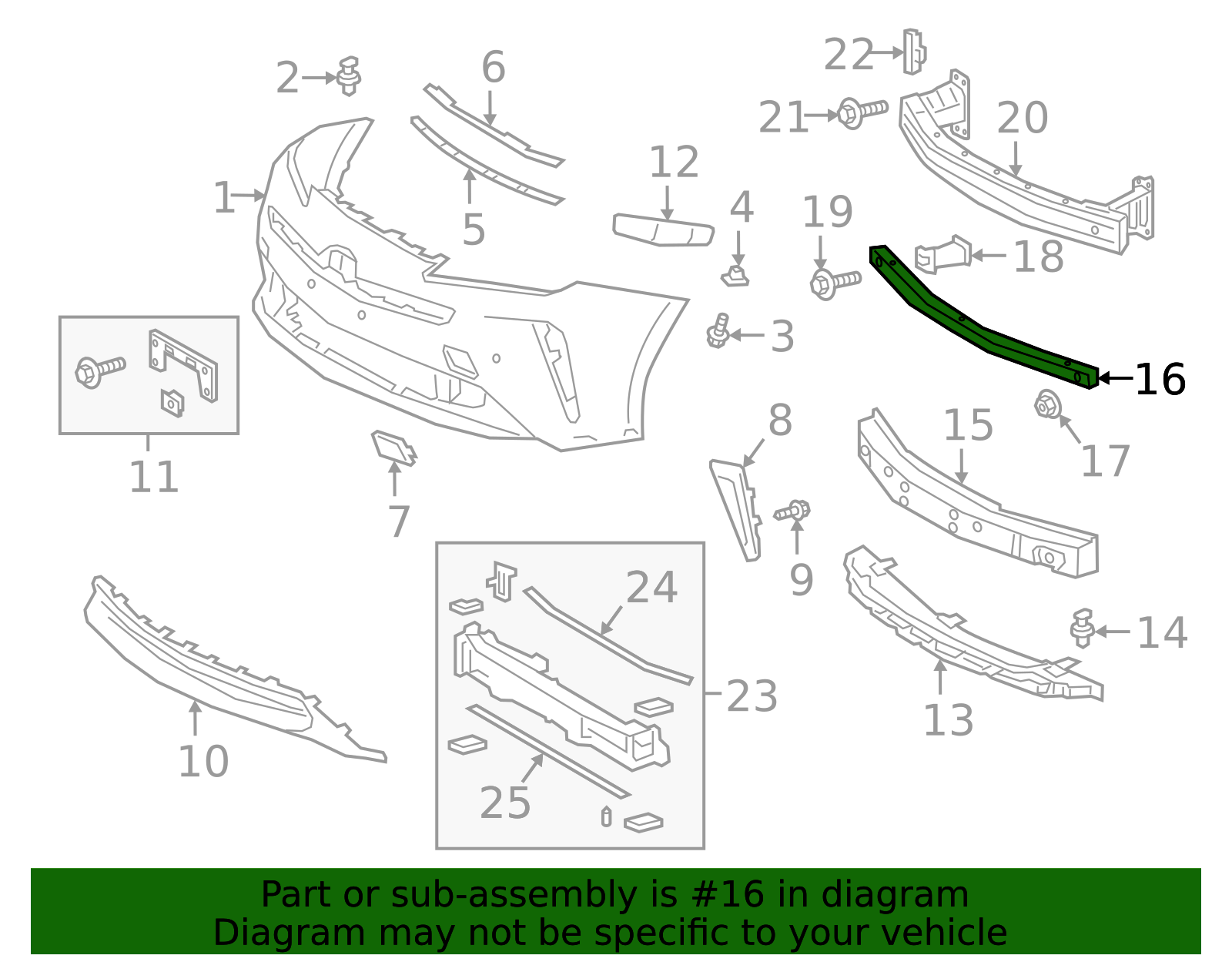 52132-47010 - Lower Impact Bar - 2016-2022 Toyota | OEM Genuine Toyota ...