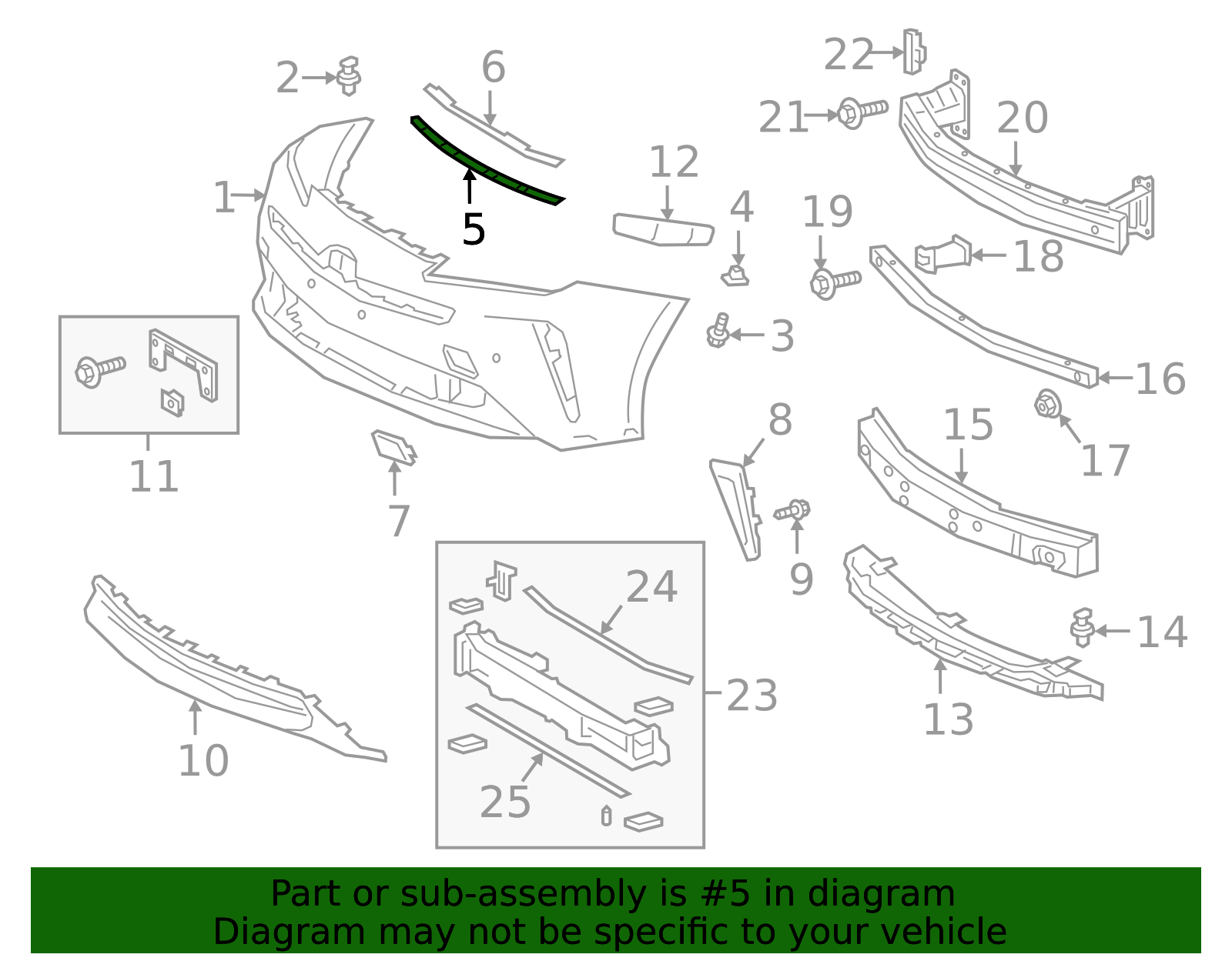 Genuine Official Toyota Bumper Seal part# 52421-47030 for 2019-2022 ...