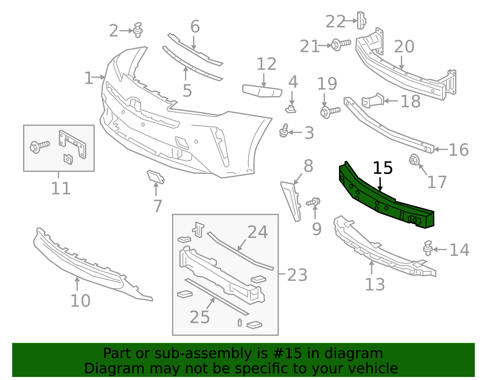 52611-47200 - Bumper Impact Absorber 2019-2022 Toyota | Longo Toyota Parts