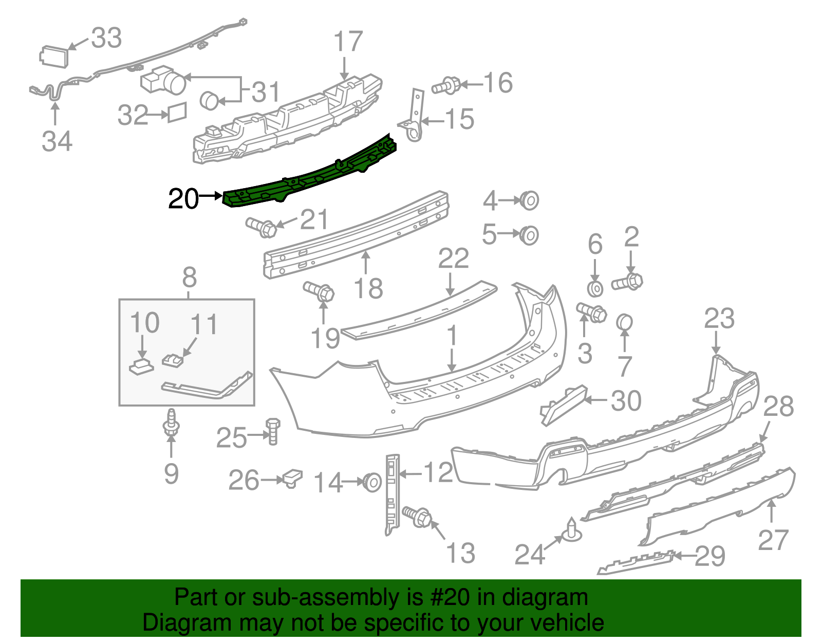 22879575 - Bumper Cover Bracket 2010-2017 GM | GM Parts Warehouse
