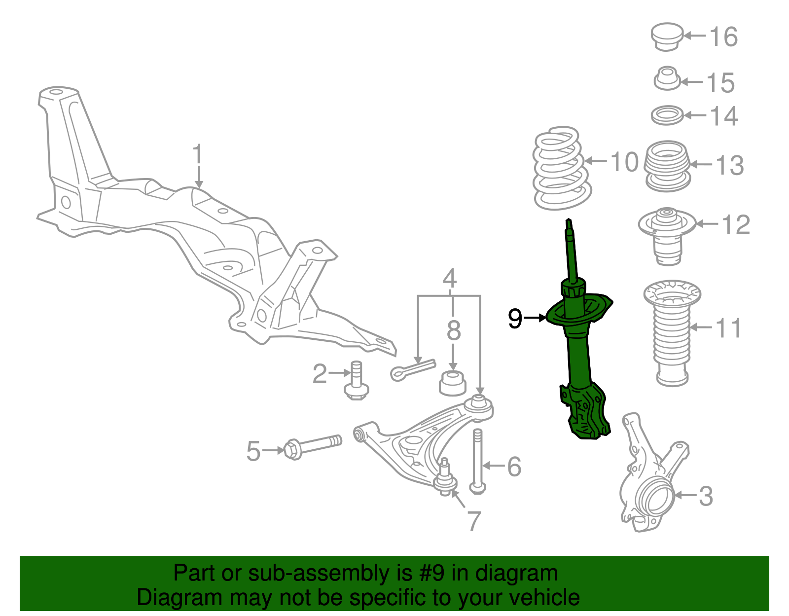 48510-52F92 - Suspension Strut 2012-2014 Toyota Yaris | Express Toyota ...