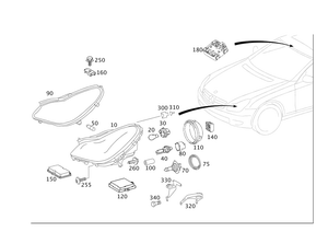 2006-2011 Mercedes-Benz Turn Signal Lamp 219-820-04-21-64 | Mercedes ...