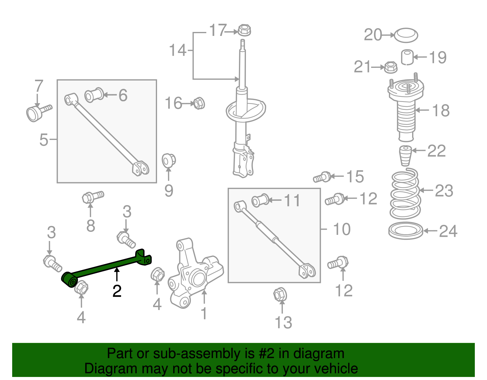 2008-2015 Toyota Suspension Trailing Arm 48780-48070 | Toyota Parts Center