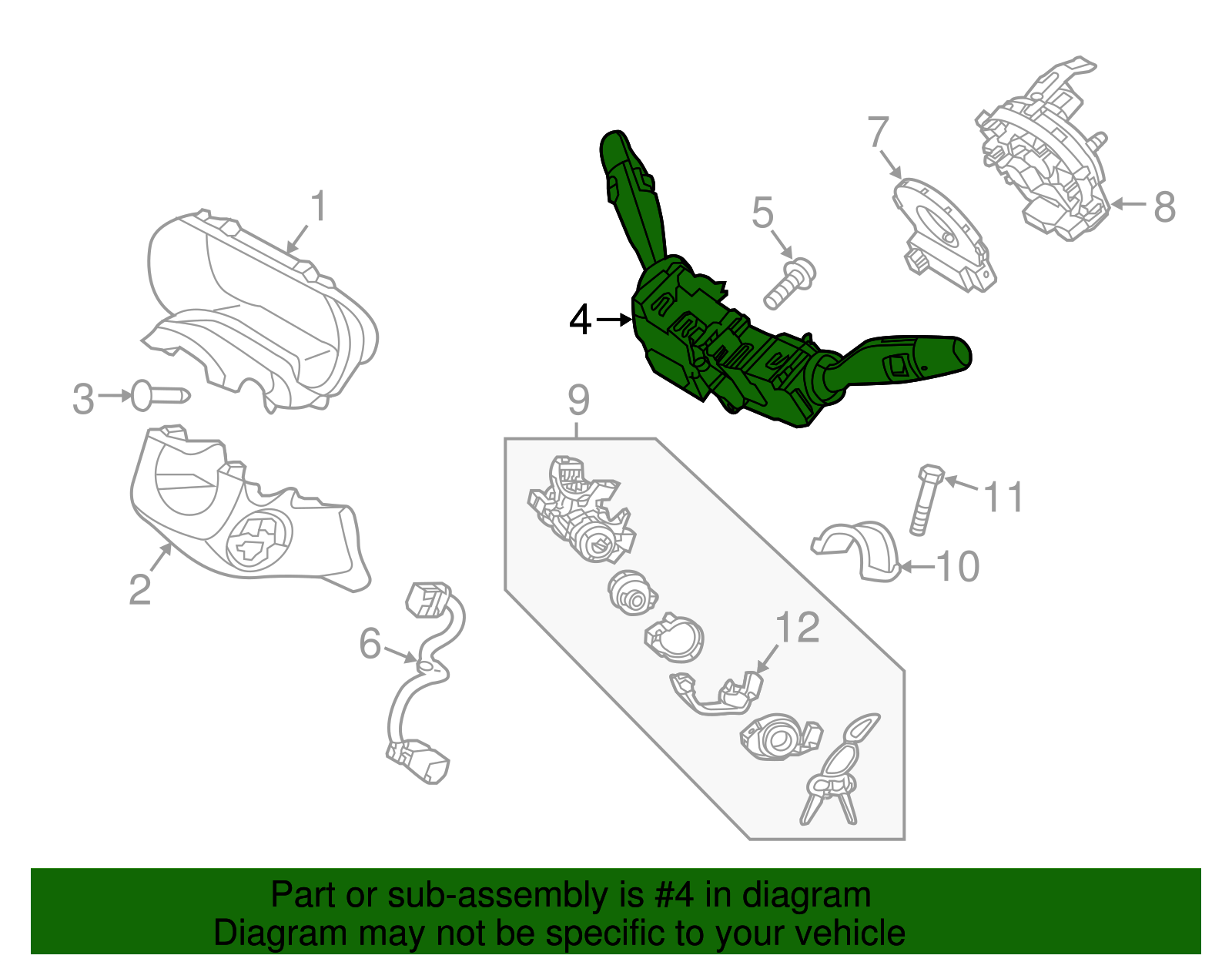 2016-2020 Kia Optima Multi-Function Switch 93400-D4500 | TascaParts.com