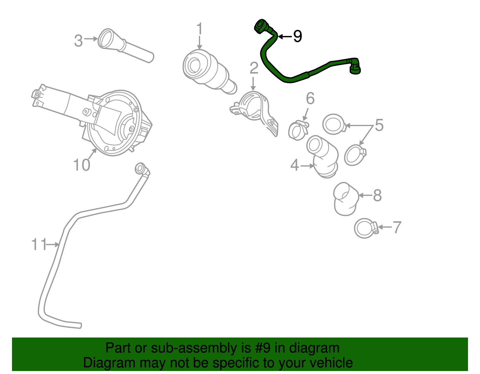 2014-2019 Chevrolet Corvette Fuel Tank Filler Evaporative Emission Pipe ...