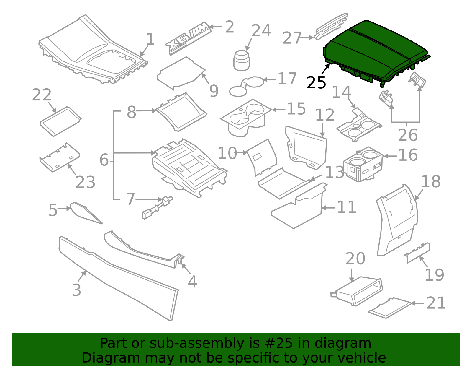 2019-2025 BMW 2019-2024 BMW - Console Armrest 51-16-6-996-501 | BMW ...