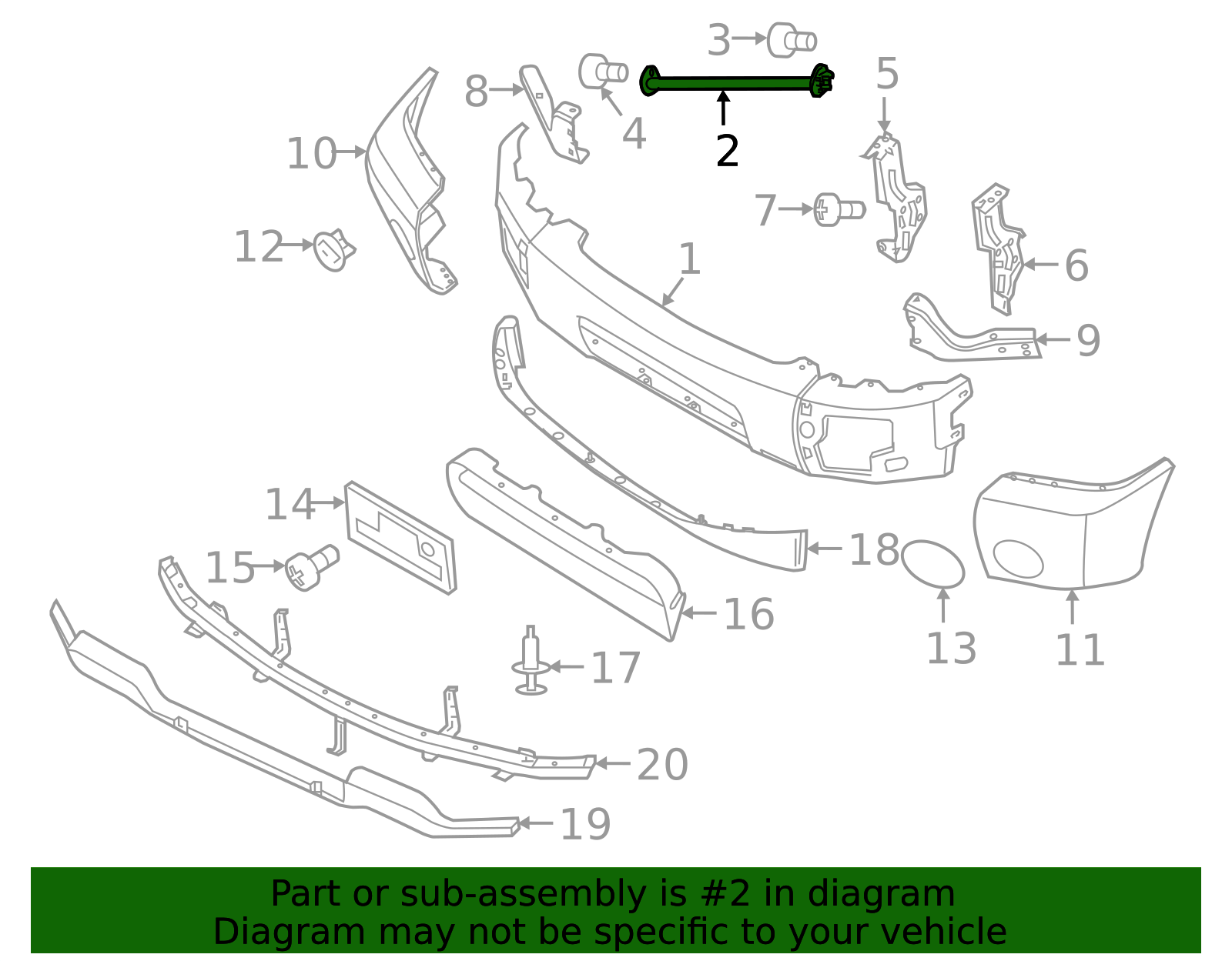 62222-ZR00A - Bumper Brace 2008-2015 Nissan TITAN | Official Nissan ...