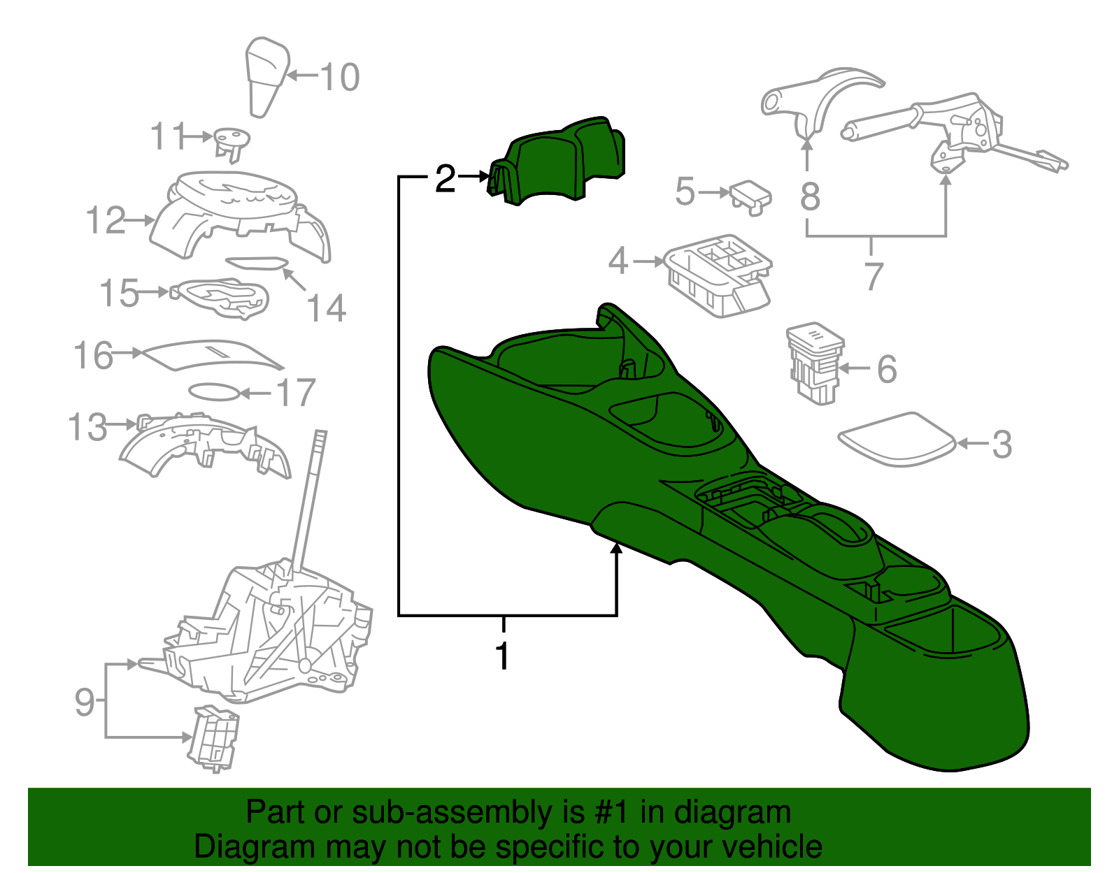 58910-52120-C0 - Center Console - 2012-2014 Toyota Yaris | Nucar Toyota ...