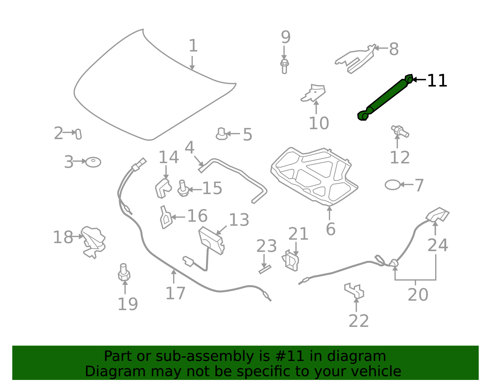 E5C70JL00KNW - Value Advantage™ STAY ASSY HOOD 2008-2015 INFINITI ...