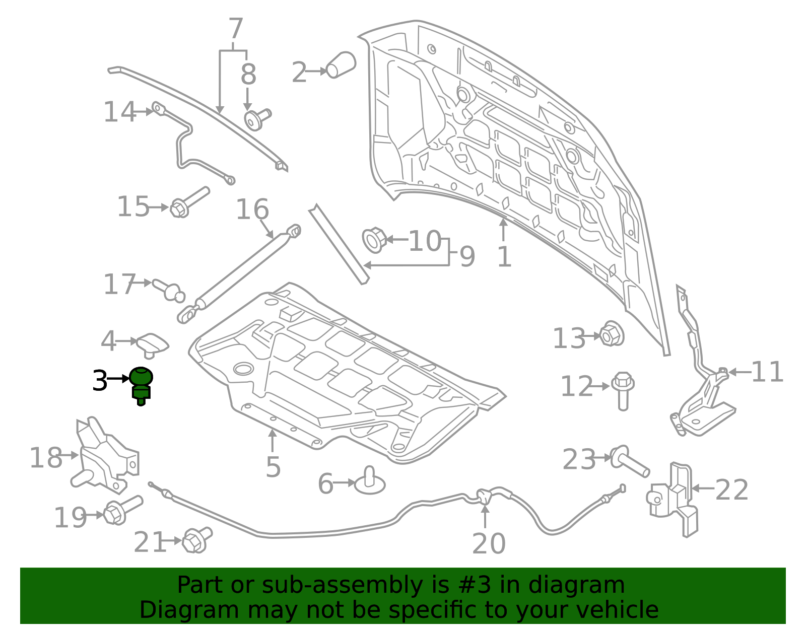 2015-2025 Ford Hood Bumper FL3Z-16758-C | TascaParts.com