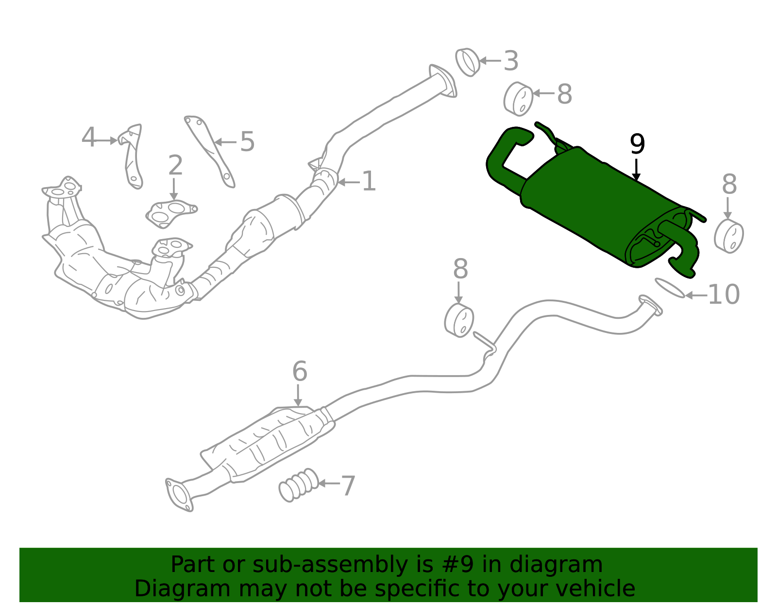 44300FL001 - Muffler & Pipe | Subaru Parts HQ