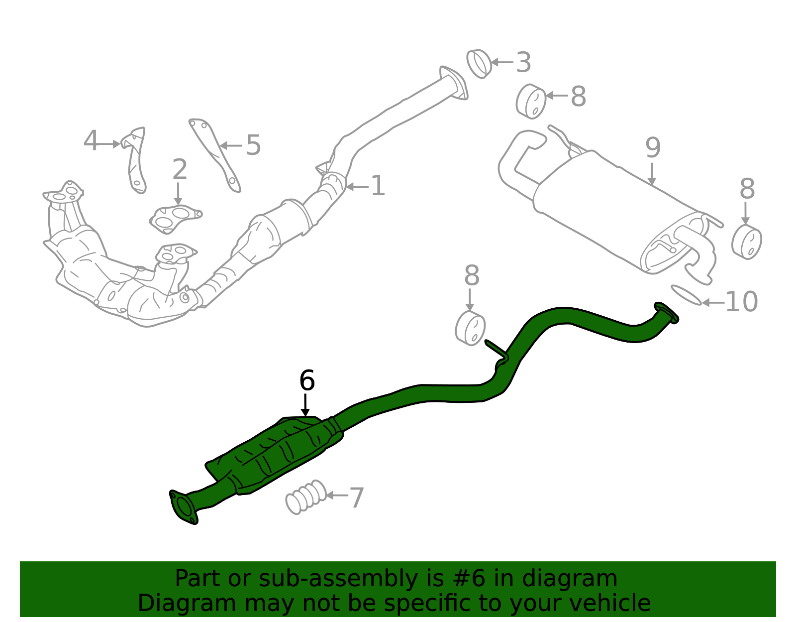2018-2025 Subaru Crosstrek Exhaust Pipe Assembly R 44200FN01C | Subaru ...