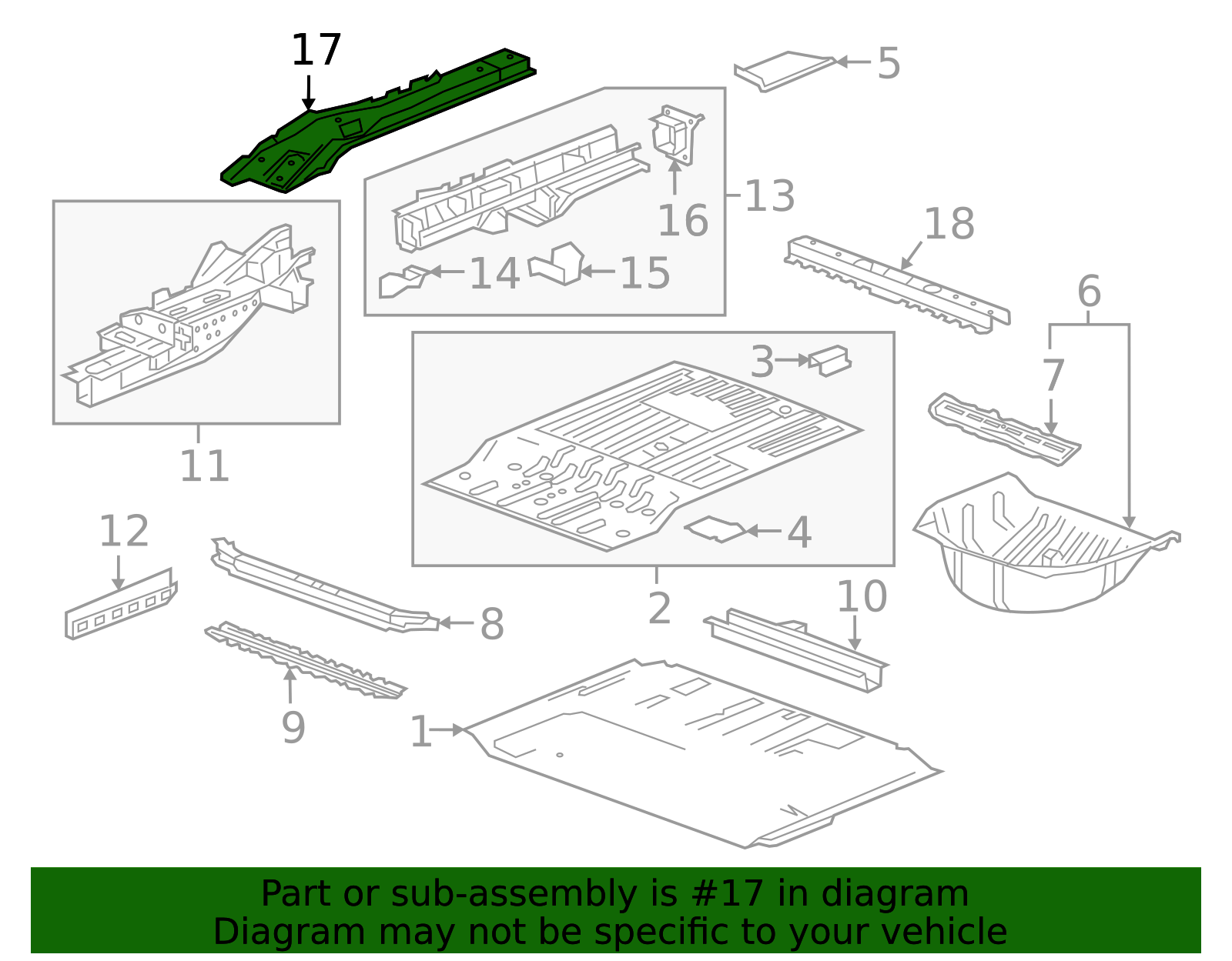 84031449 - Driver Side Rear Compartment Panel Longitudinal Rail 2017 ...