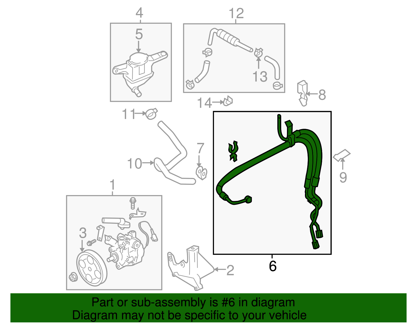 Genuine OEM Power Steering Pressure Hose Part# 34610AG10A Fits 2005 ...