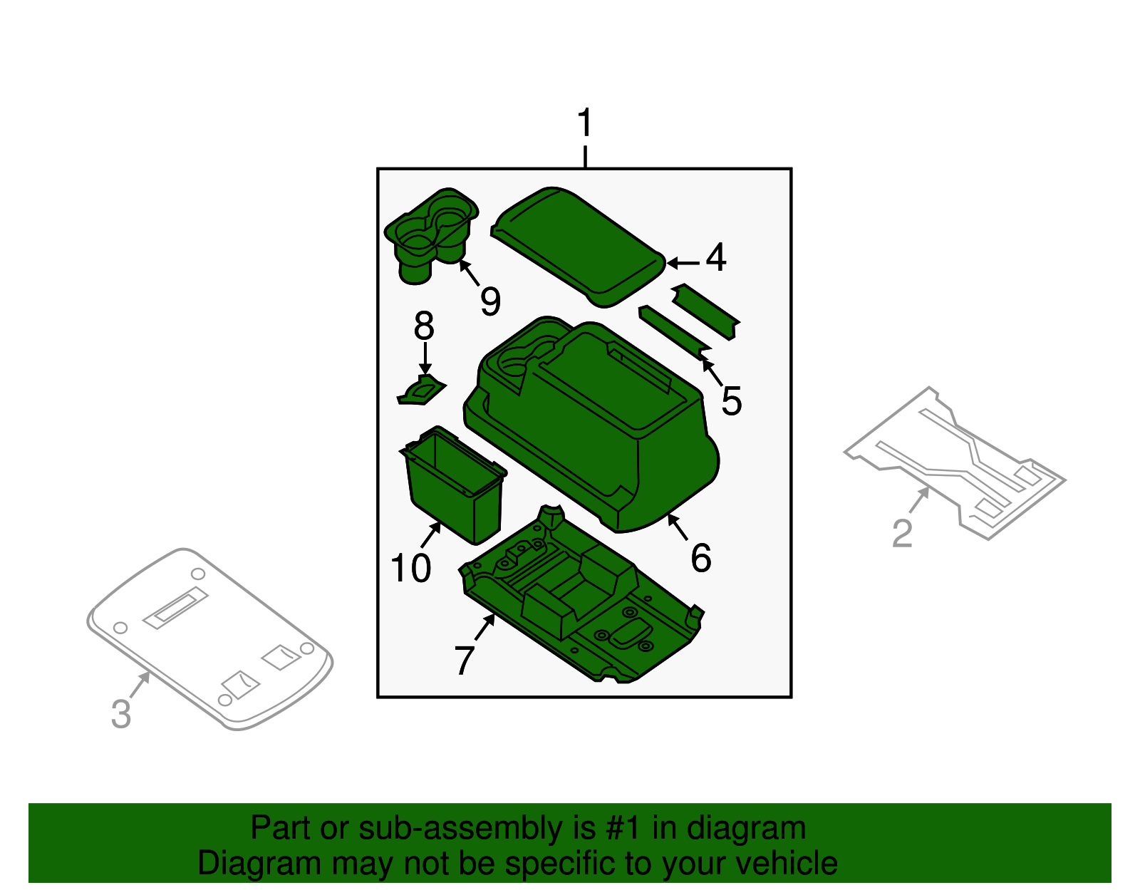 2005-2007 Nissan Armada Center Console 96950-ZC060 | Nissan Parts Central