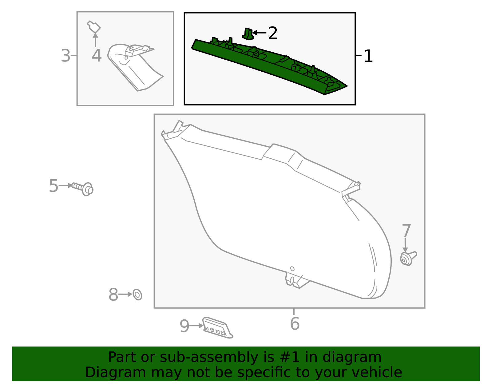 95394650 - High-Quality Jet Black Liftgate Upper Center Trim Panel for ...