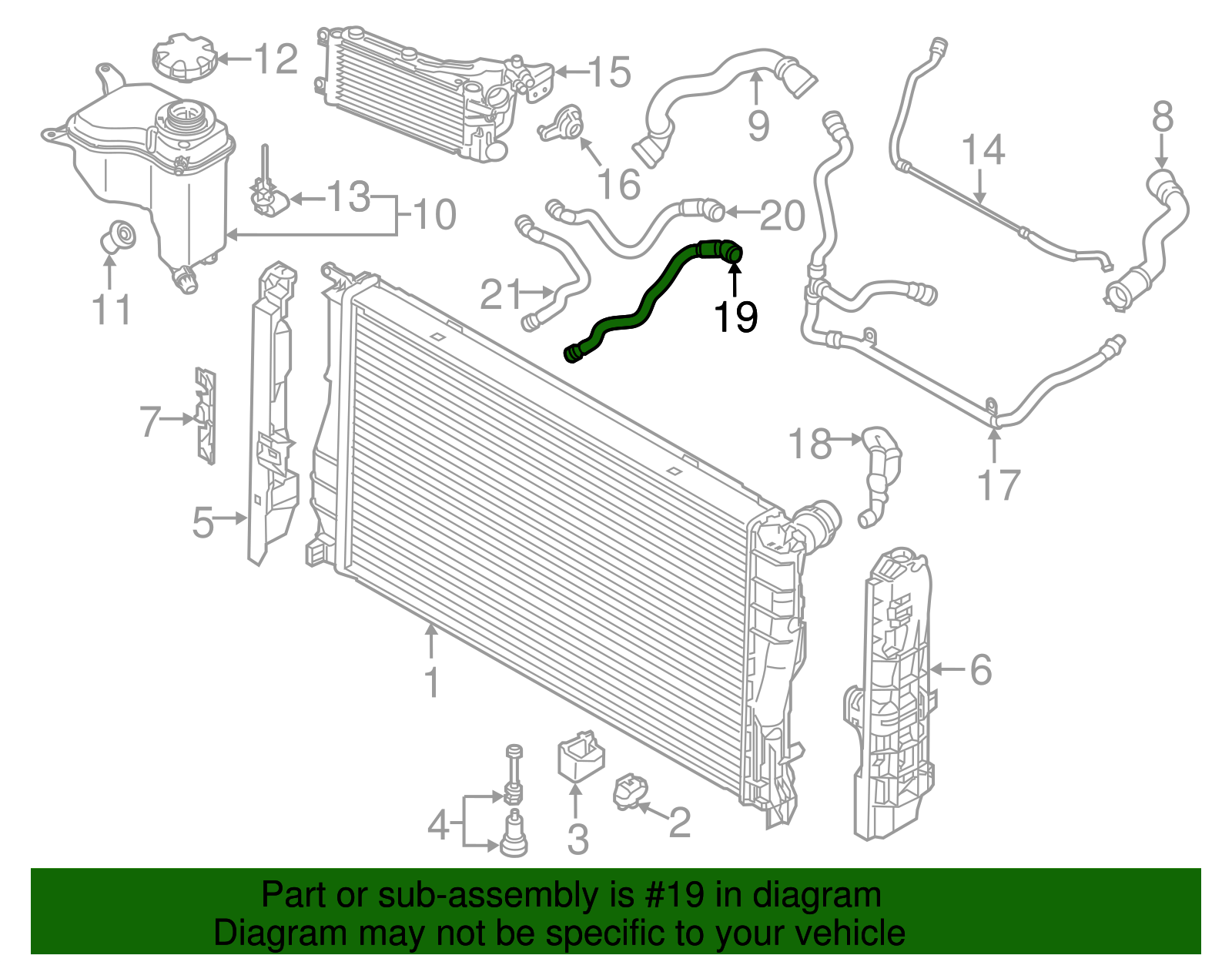 17127612446 - 2012-2016 BMW Engine Coolant Hose (17-12-7-612-446) | BMW ...
