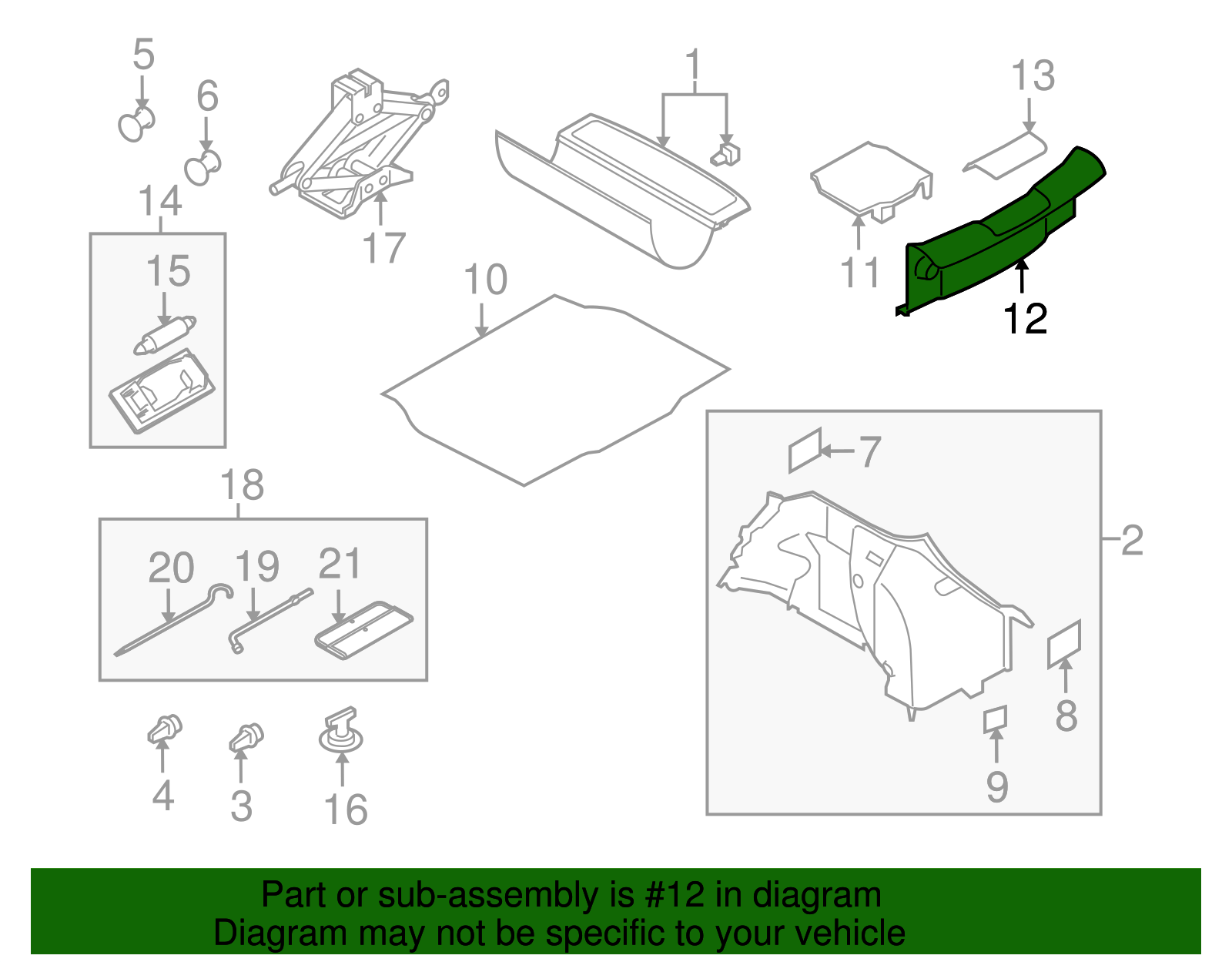 2007-2012 Nissan Versa Rear Panel Trim 84992-EL00B | Team Nissan Inc.