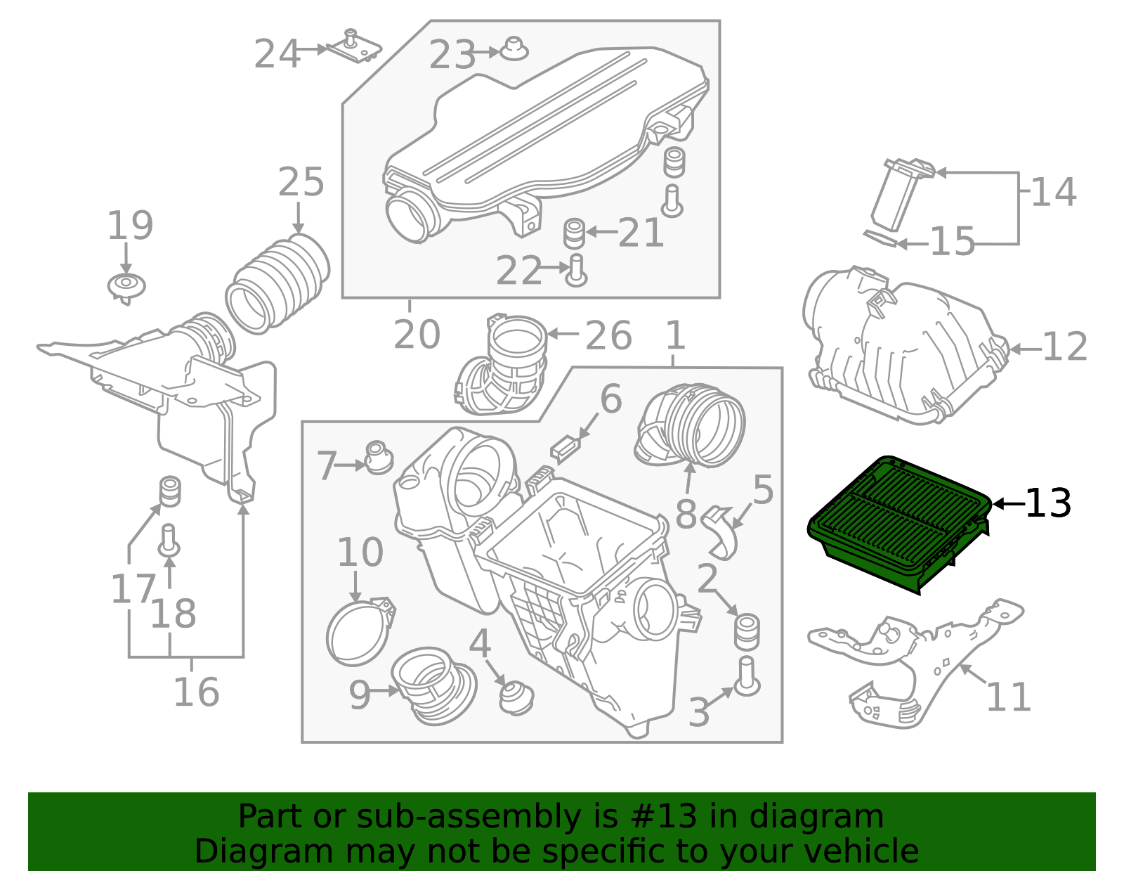 OEM 2014-2022 Honda Air Filter 17220-5K0-A00 | Honda Automotive Parts