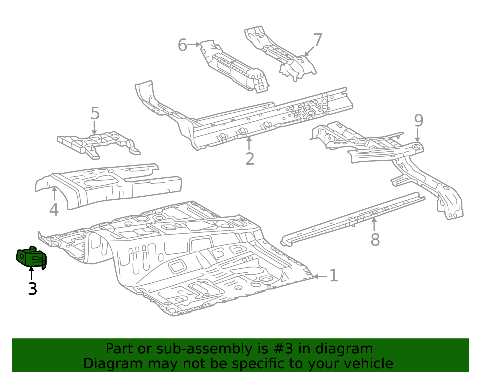 2024-2025 Toyota Side Rail Front Extension 52026-60070 | Toyota Parts ...