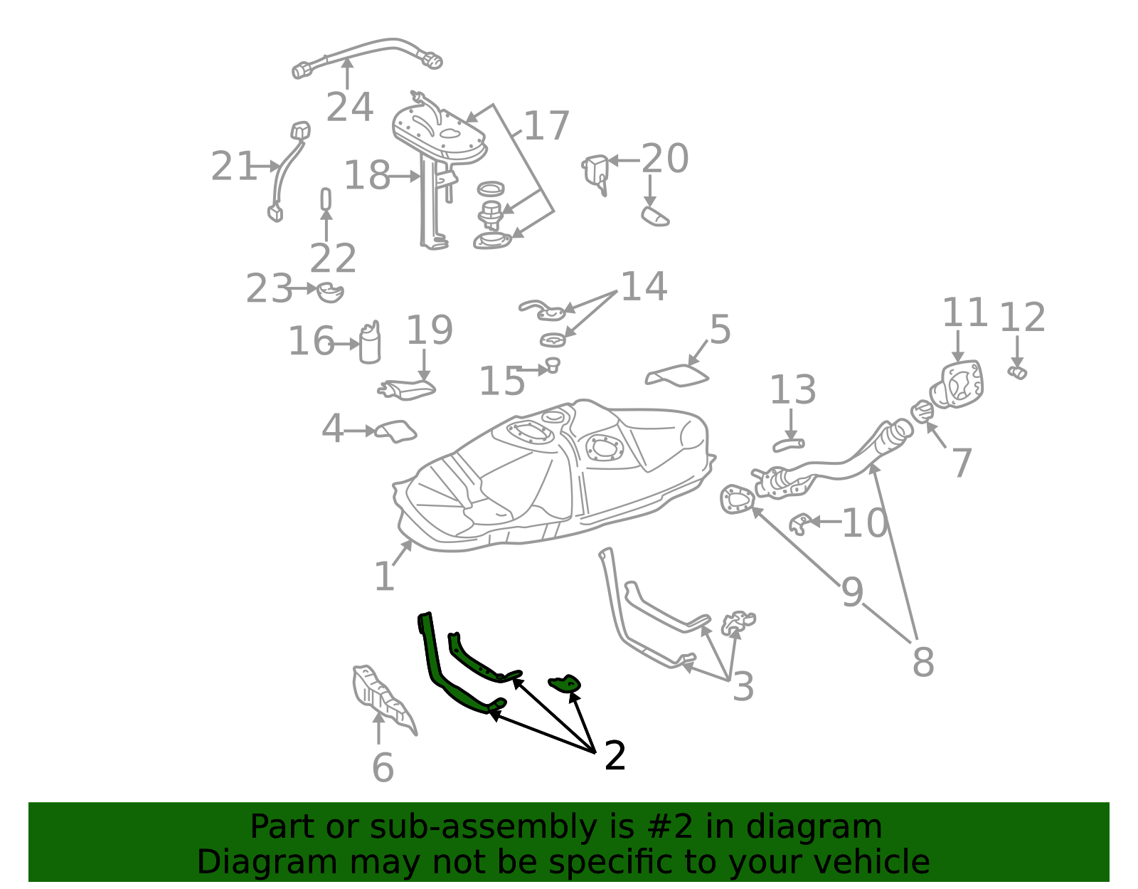 77601-35070 - Fuel Tank Mount Strap - 2001-2004 Toyota Tacoma | Nucar ...