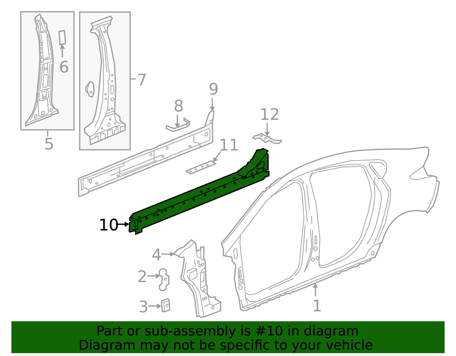 2016-2019 Chevrolet Volt Passenger Side Rocker Outer Panel ...